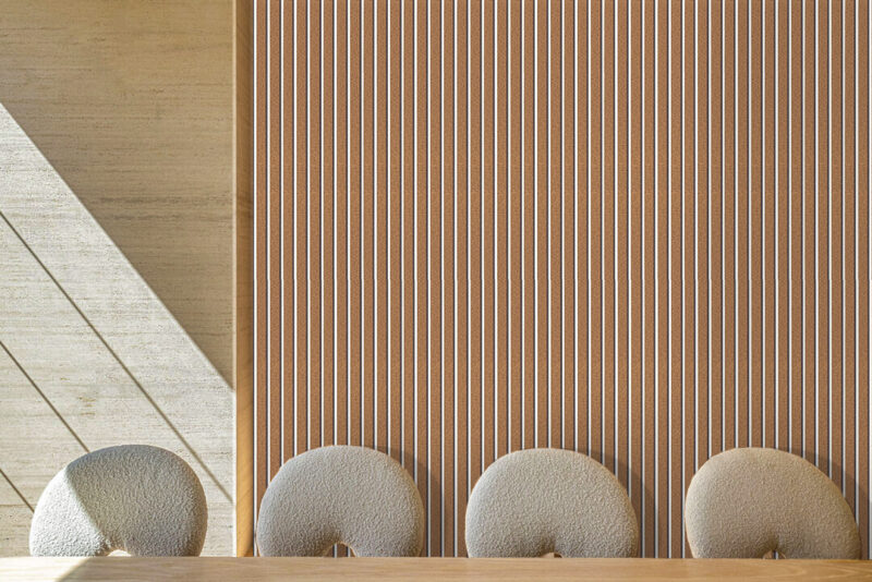 Slat White Natural 43/64_ (17mm) 3D Acoustic Cork Wall Panels (WSWN17 ...