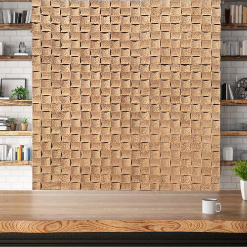 Wave Wood - ²⁵/₃₂" (20mm) - 3D Cork Wall Panels (WWWo20)