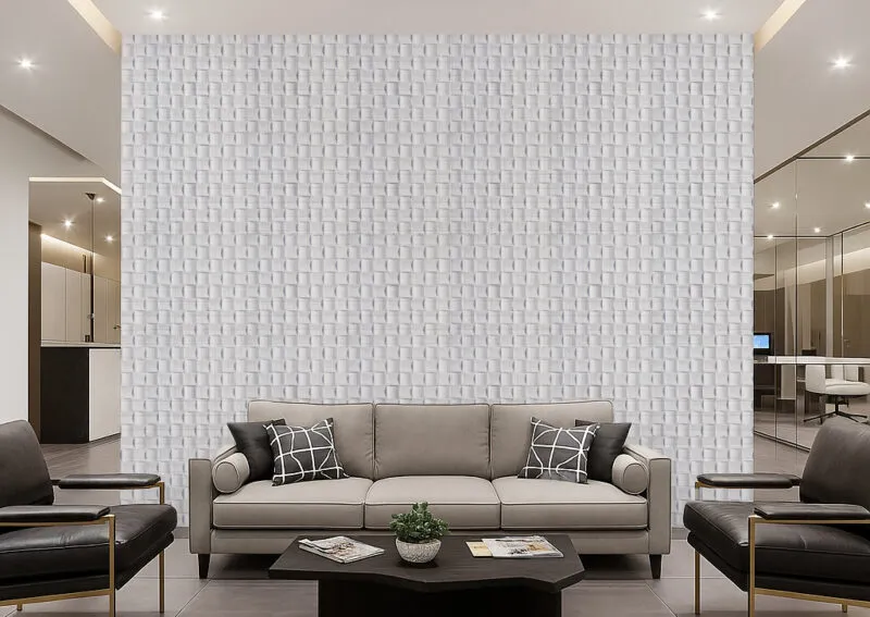 Wave White - 25/32” (20mm) - 3D Cork Wall Panels (WWWh20) - ICork Floor