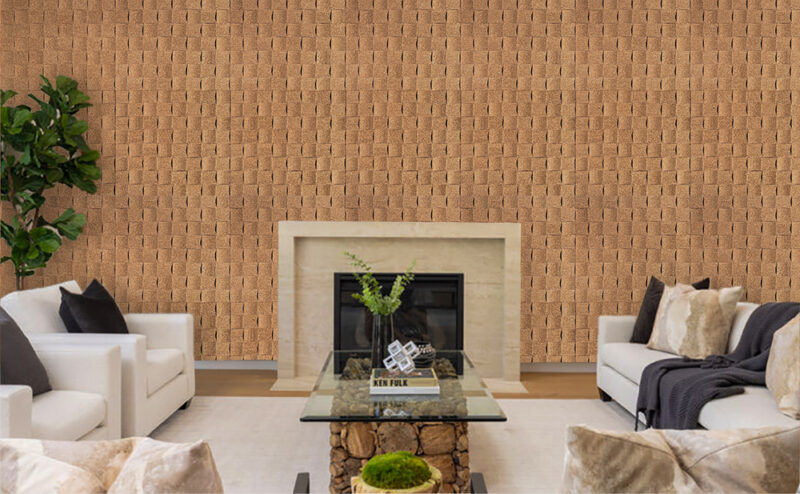 Wave Wood - ²⁵/₃₂" (20mm) - 3D Cork Wall Panels (WWWo20)